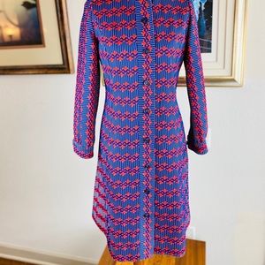 Vintage | Jackets & Coats | 96s Vibrant Blue Red Orange Dress Coat Xss ...